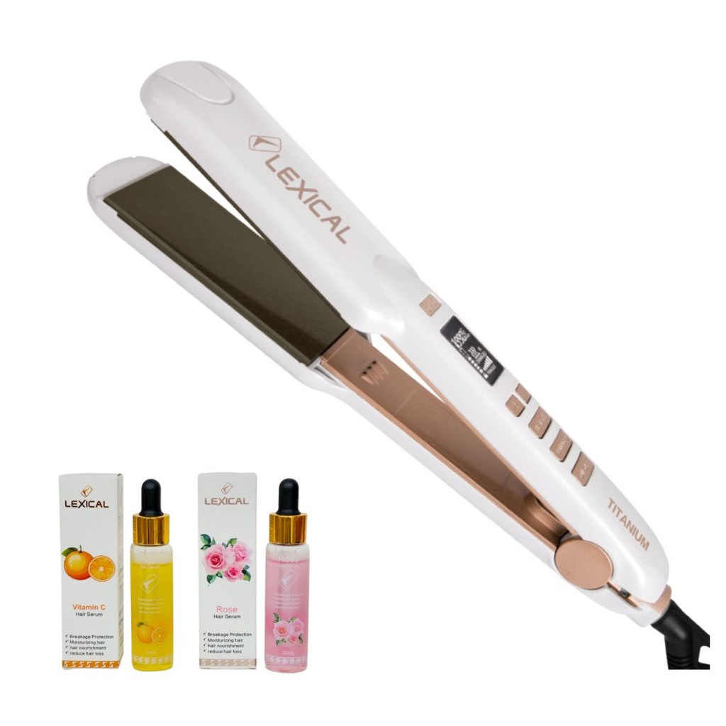 Plaque Cheveux avec Sérum Gratuit Lexical 65W Blanc | DOKANI